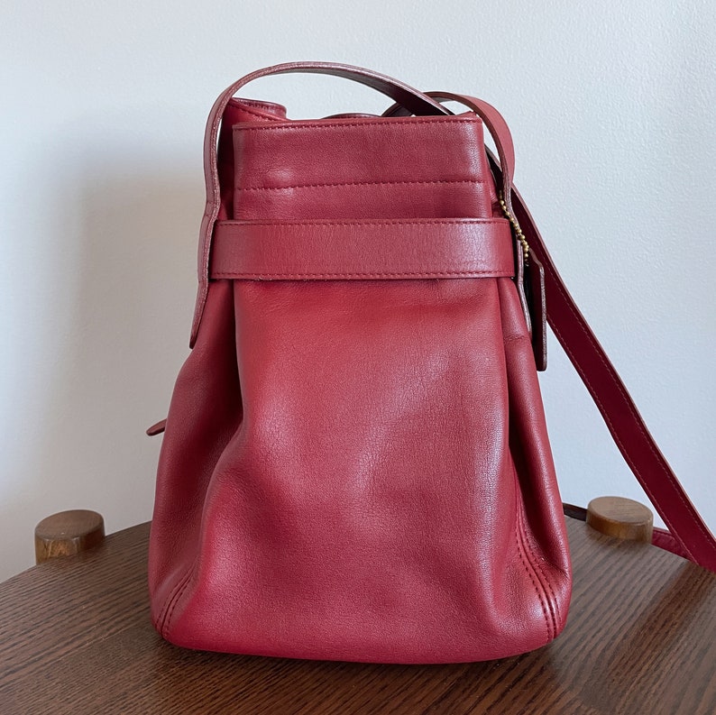 Coach Vintage Belted Pouch, Coach Soho 4156, Crossbody Bucket Bag, Red ...
