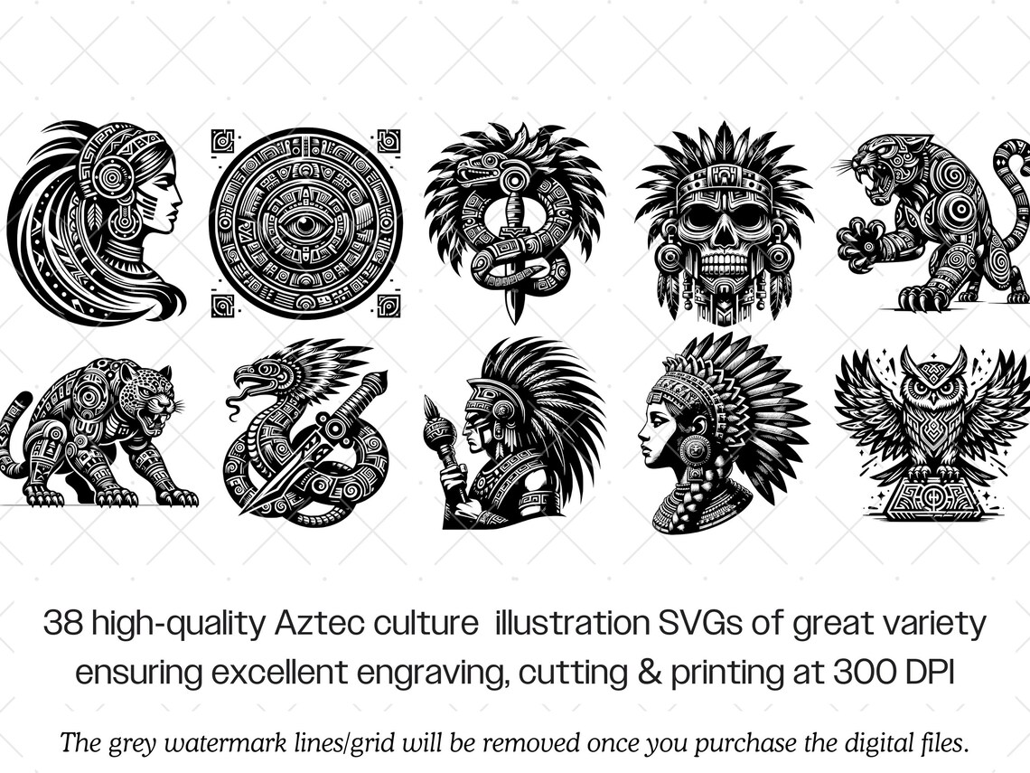Aztec SVG Bundle, Tribal Southwestern Native American Aztec PNG Clipart ...