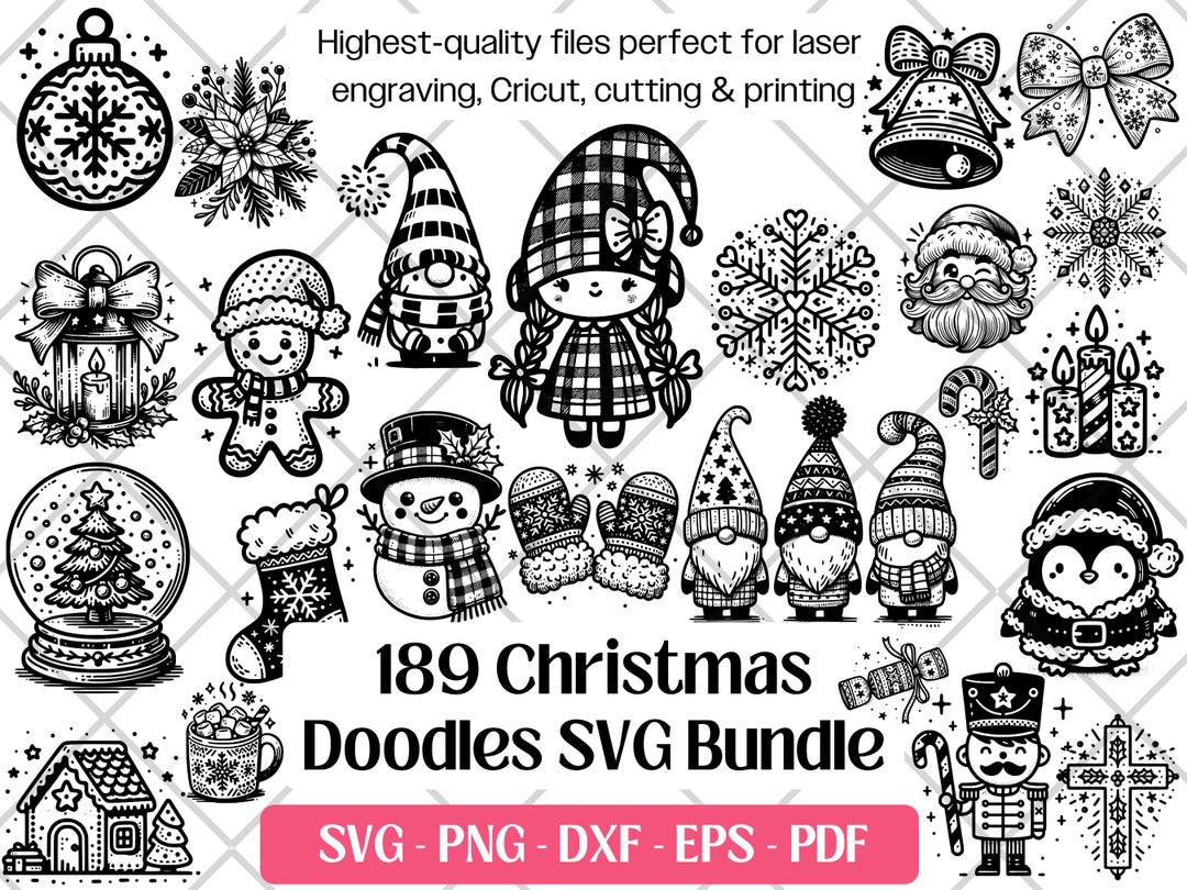 Christmas SVG Bundle, Vector PNG DXF Eps Pdf Pack, Cricut Cutting Laser ...