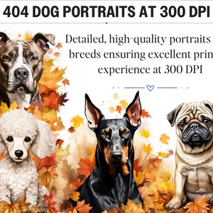 Dogs in the Fall 404 Dogs Clipart Bundle Watercolor Puppy and Dog PNG ...