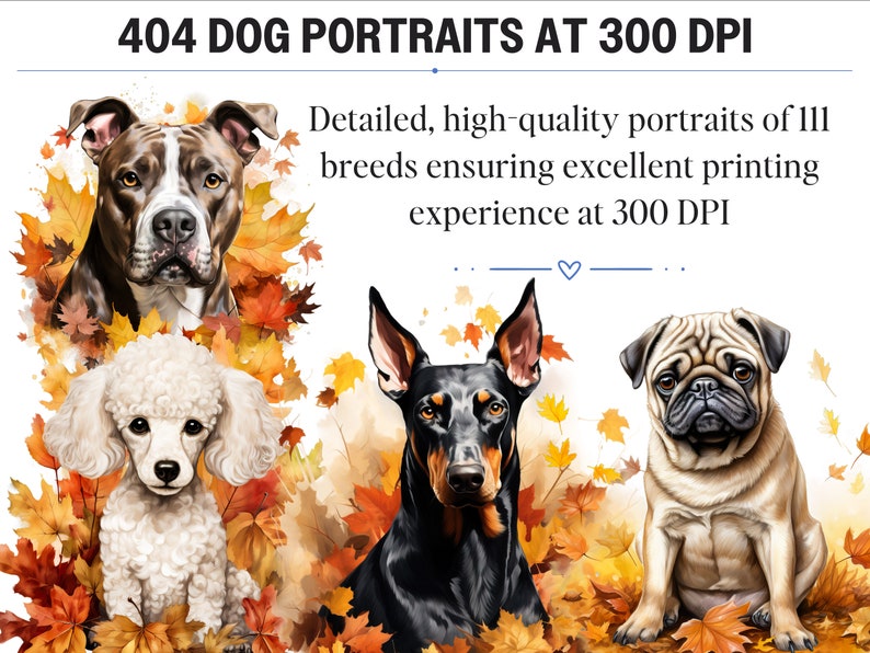 Dogs in the Fall 404 Dogs Clipart Bundle Watercolor Puppy and Dog PNG ...