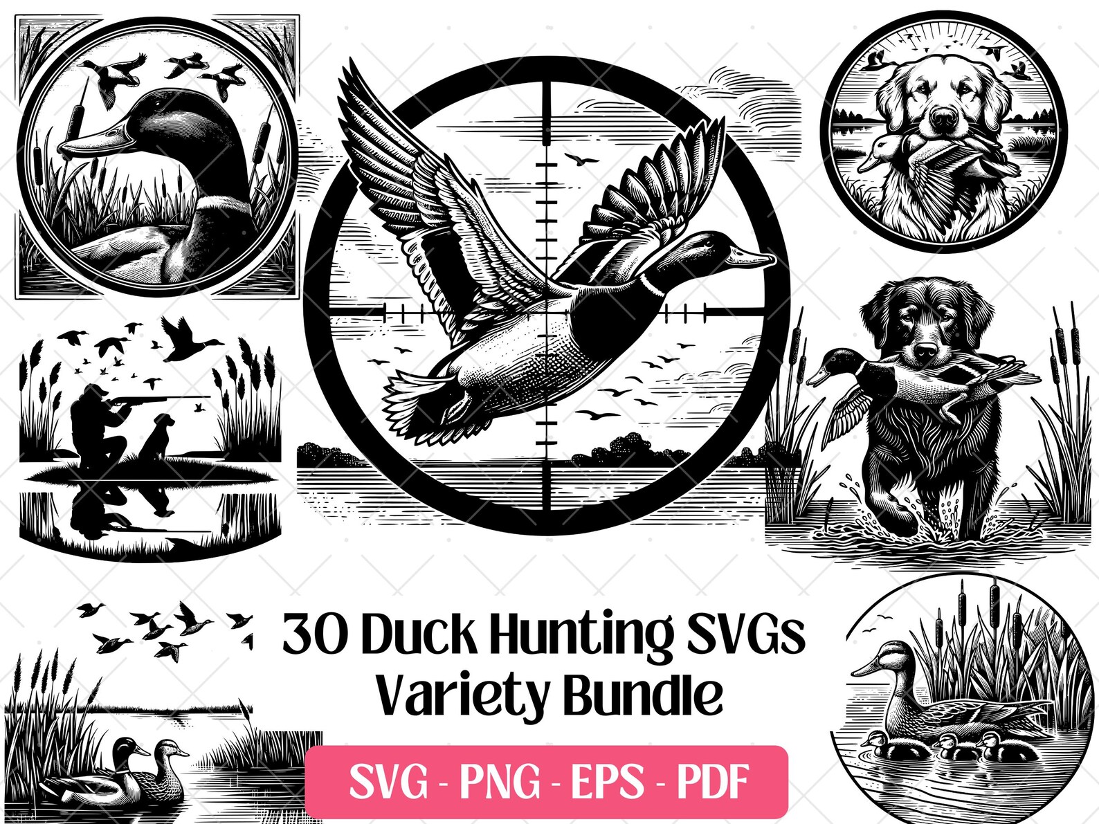 Duck Hunting SVG Bundle, Mallard Hunter Clipart Png, Laser Cut Files - Etsy