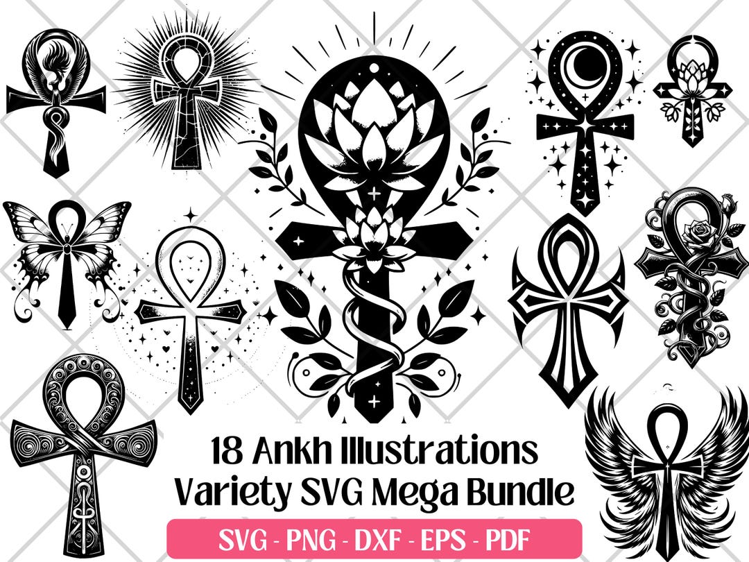 Ankh SVG Bundle · Egyptian Mythology Svg, PNG, DXF, Eps, Pdf Cutting ...