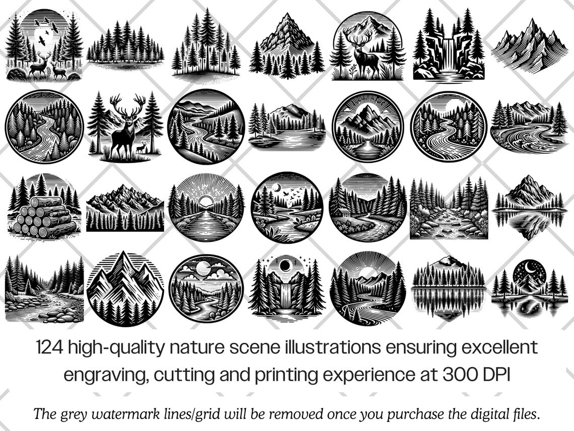 Nature SVG File Bundle, Vector, PNG, DXF, Eps,pdf Cutting Laser ...