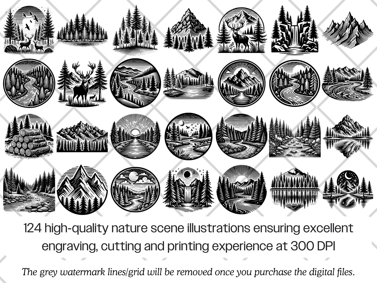 Nature SVG File Bundle, Vector, PNG, DXF, Eps,pdf Cutting Laser ...