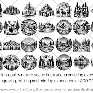 Nature SVG File Bundle, Vector, PNG, DXF, Eps,pdf Cutting Laser ...