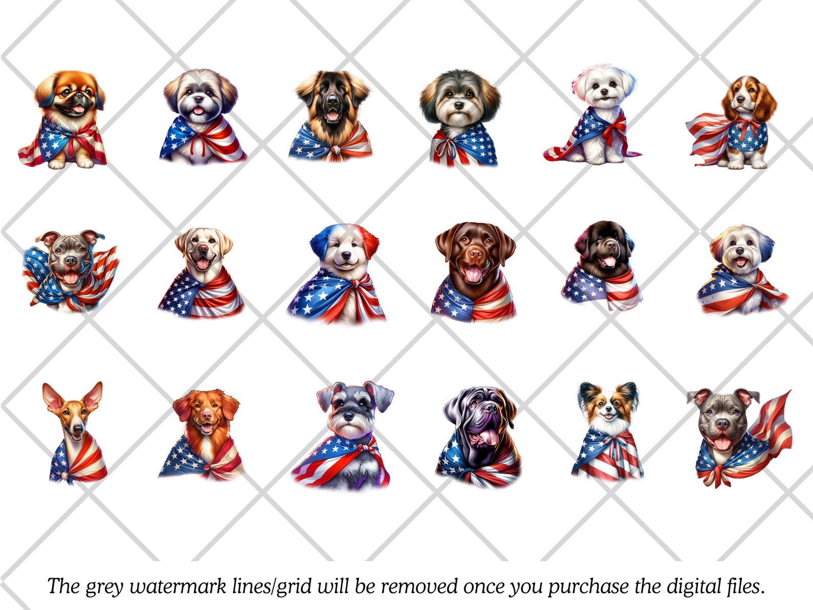 Patriotic Dogs Clipart PNG Bundle · USA Flag 4th of July Puppy Dog ...