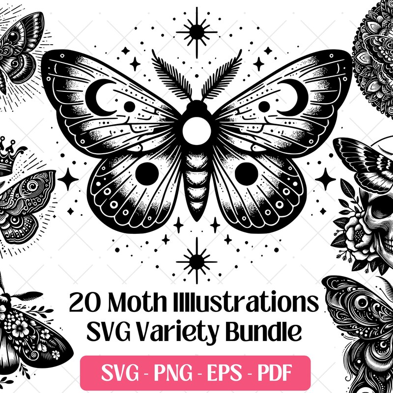 Gothic Moth Svg - Etsy