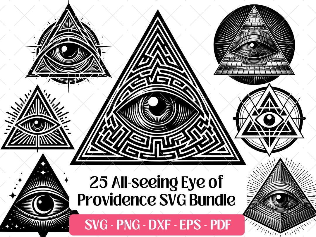 All-seeing Eye of Providence SVG Bundle, Cutting Files PNG DXF Eps Pdf ...