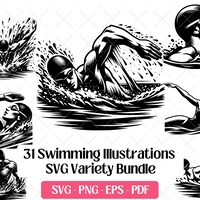 Swimming Svg, Swimmer Svg, Swim Svg, Clipart, Cut Files for Silhouette ...