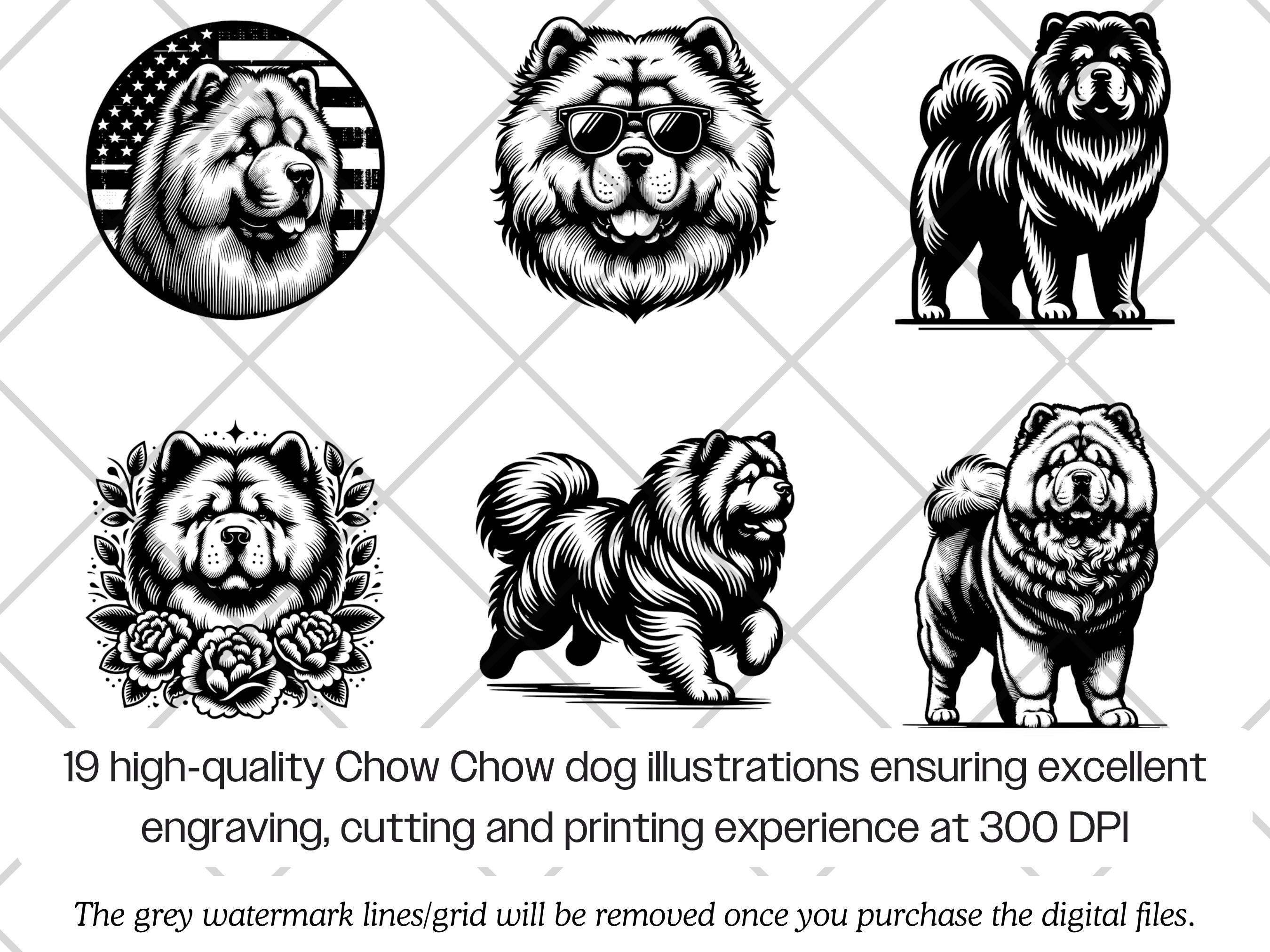 Chow Chow SVG Bundle · Fluffy Funny Dog Clipart PNG PDF · Cricut Laser ...