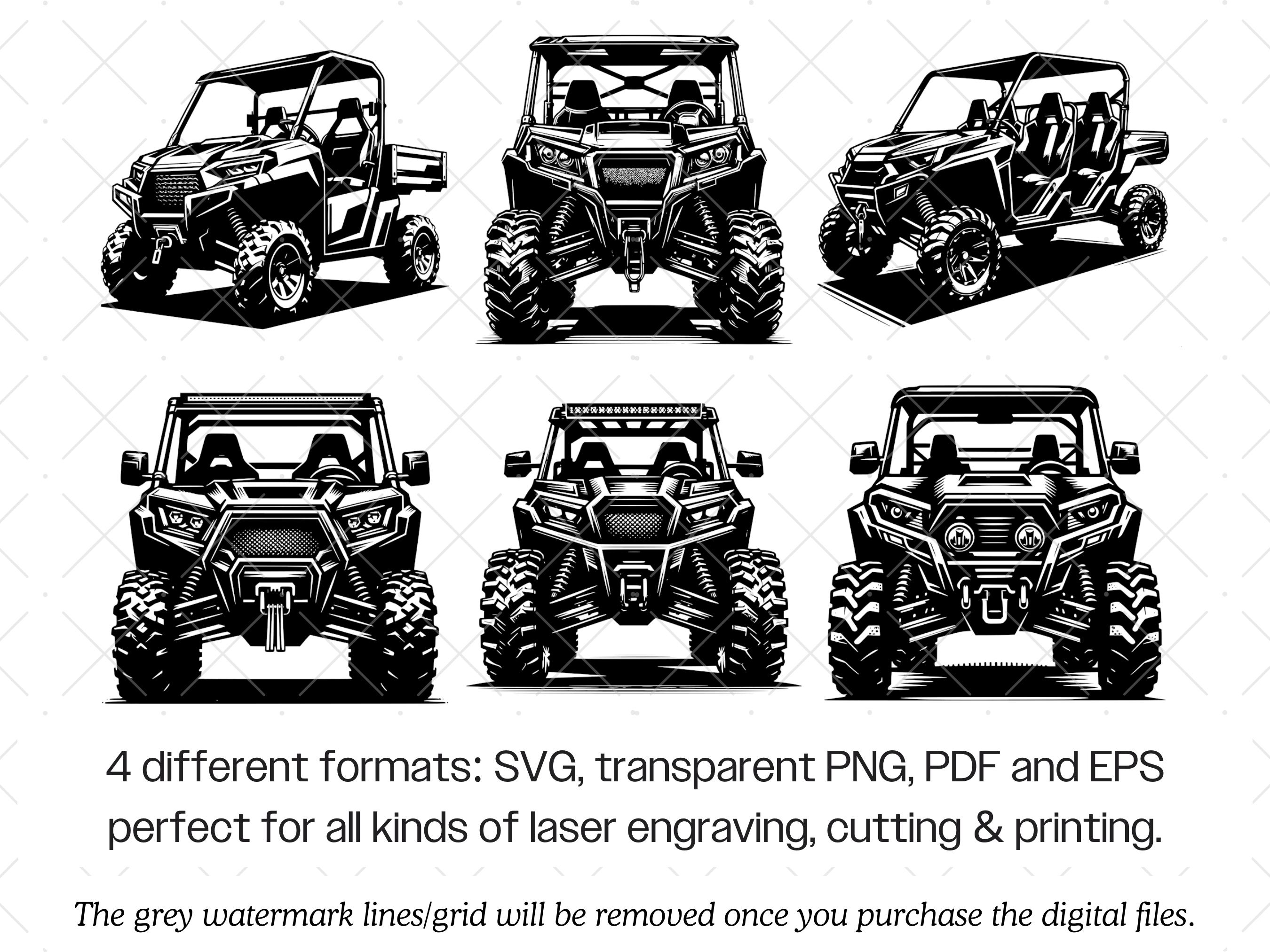 UTV SVG Bundle, Offroad Mud Riding Clipart Png, Laser Cutting Engraving ...