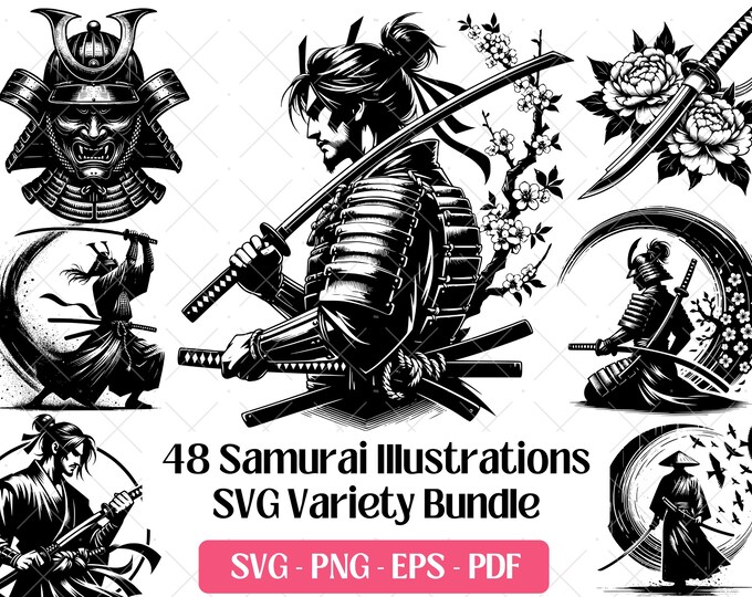 Samurai Cat Svg, Japanese Samurai Cat Png, Samurai Cut File, Samurai ...