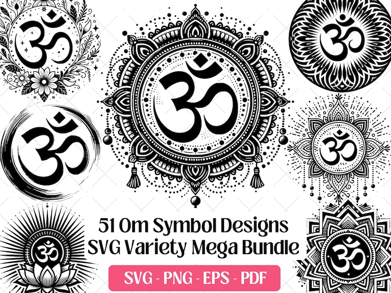 Om Symbol SVG Bundle,cutting Files PNG Eps Pdf Laser Engraving Files ...