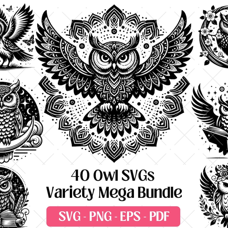 Boho Owl Vector - Etsy