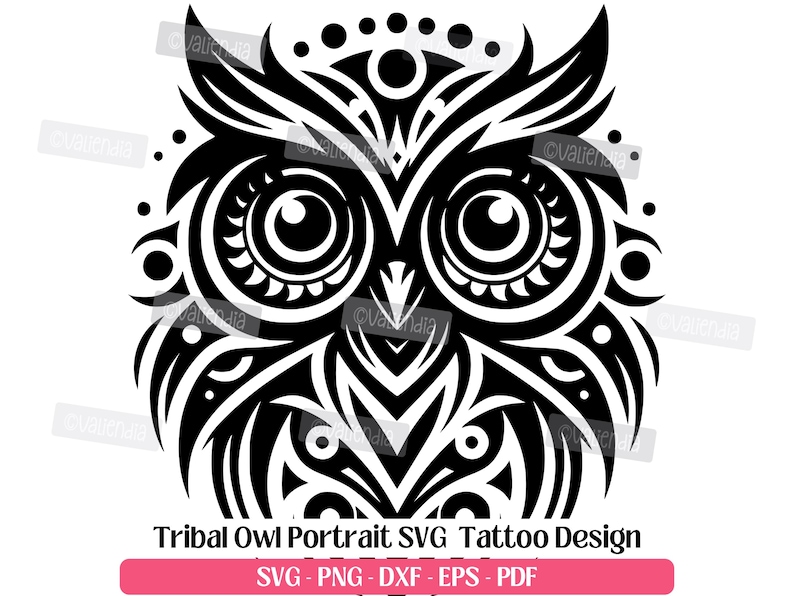 Owl SVG · Tribal Tattoo Animal Bird Face Clipart PNG · Cricut Files ...