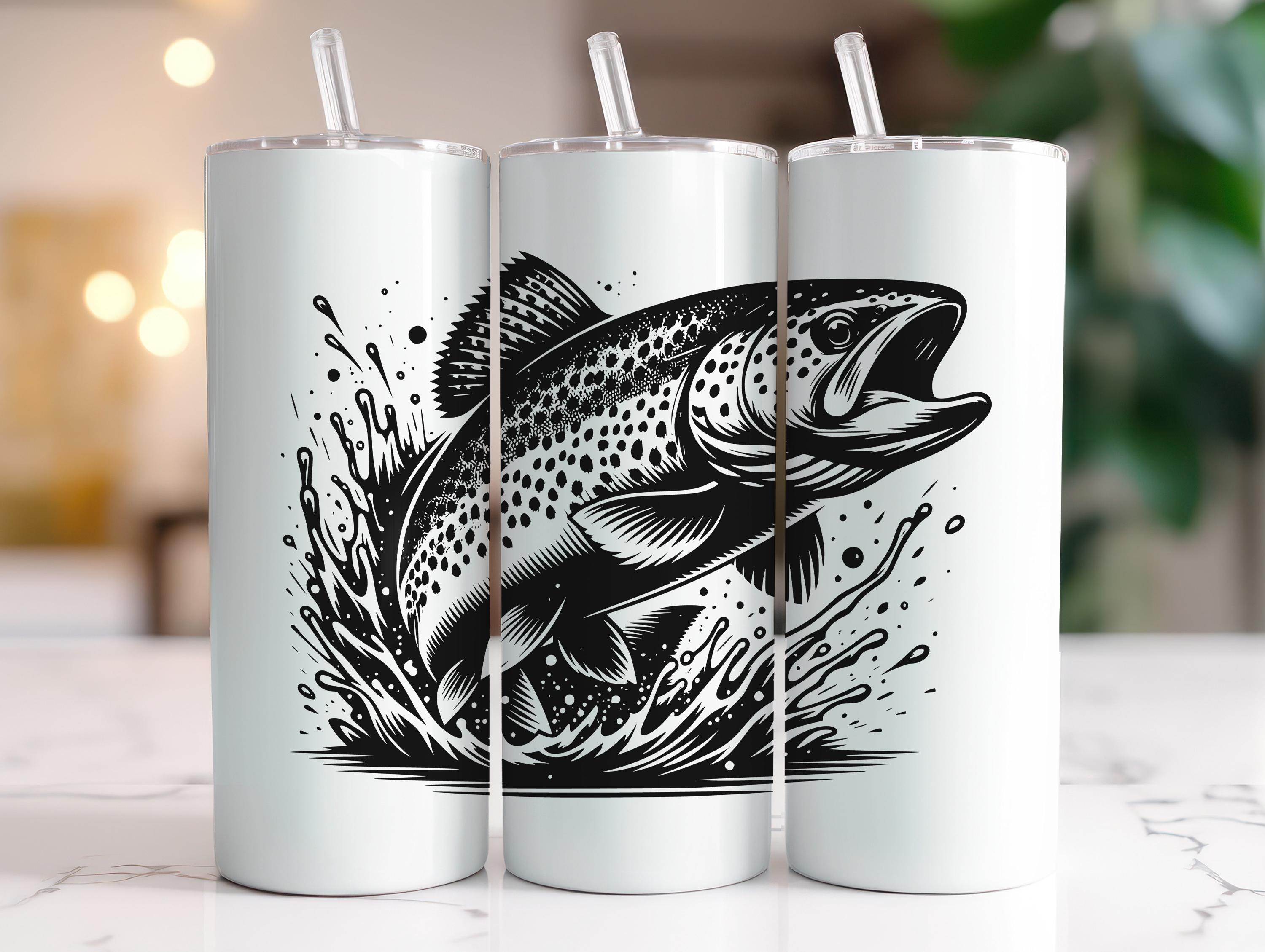 Leaping Trout SVG, Fishing Clipart Png Laser Engraving Cutting File ...