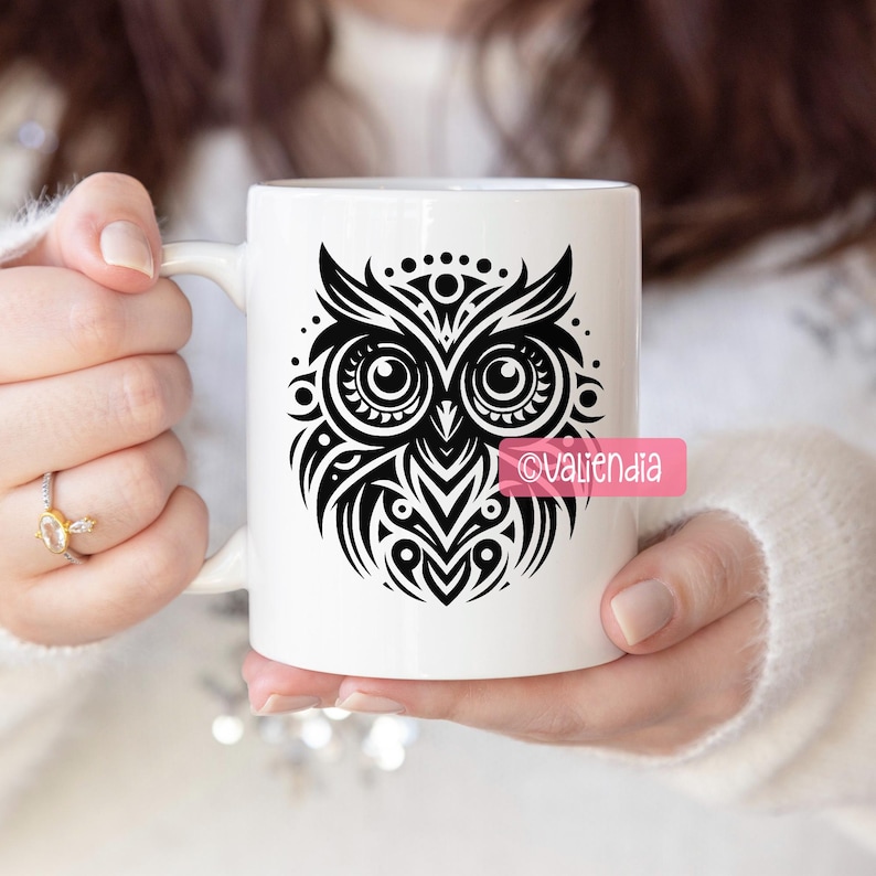 Owl SVG · Tribal Tattoo Animal Bird Face Clipart PNG · Cricut Files ...