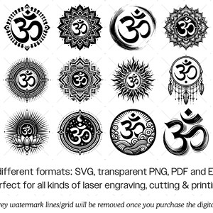 Om Symbol SVG Bundle · Meditation Yoga Buddhism Spiritual Om Design ...