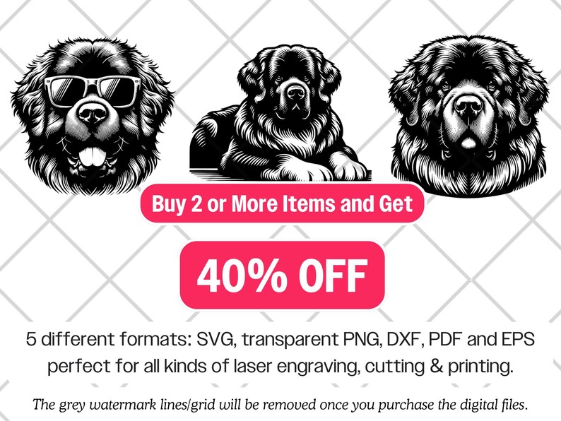 Newfoundland Dog SVG Bundle · Newfie Giant Fluffy Clipart PNG · Cricut ...