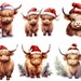Highland Cow Clipart Bundle 60 Christmas-themed Highland Cow PNG ...
