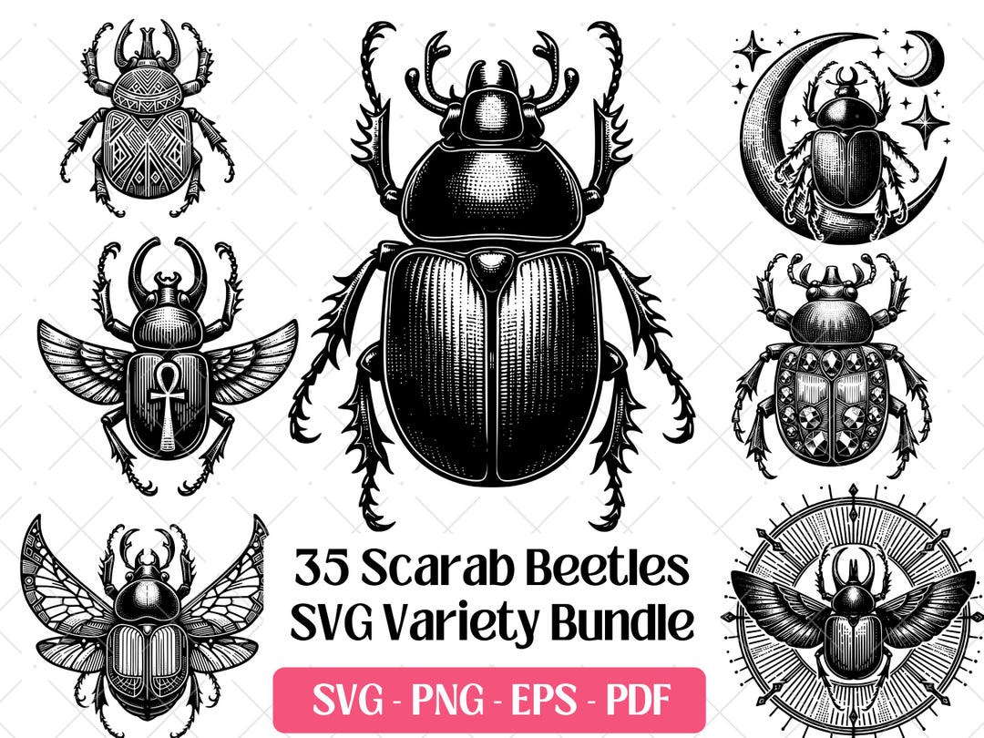 Scarab Beetle SVG Cutting Laser Engraving Files, Egyptian Insect ...