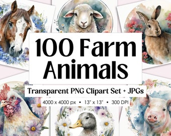 Baby Barn Animals Clipart Farm Animals PNG Baby Barn Animals - Etsy