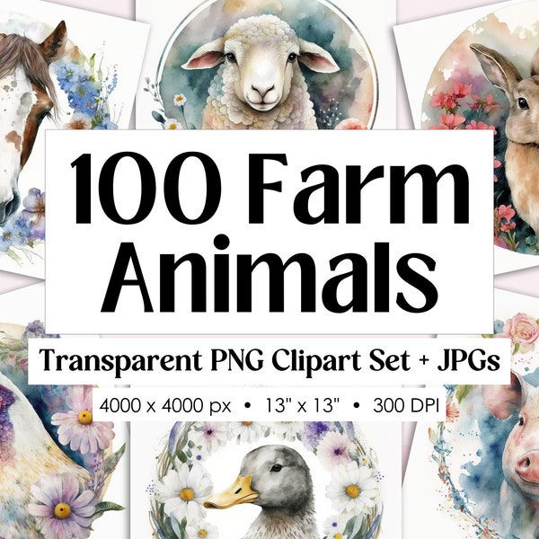 Farm Animal Clipart - Etsy