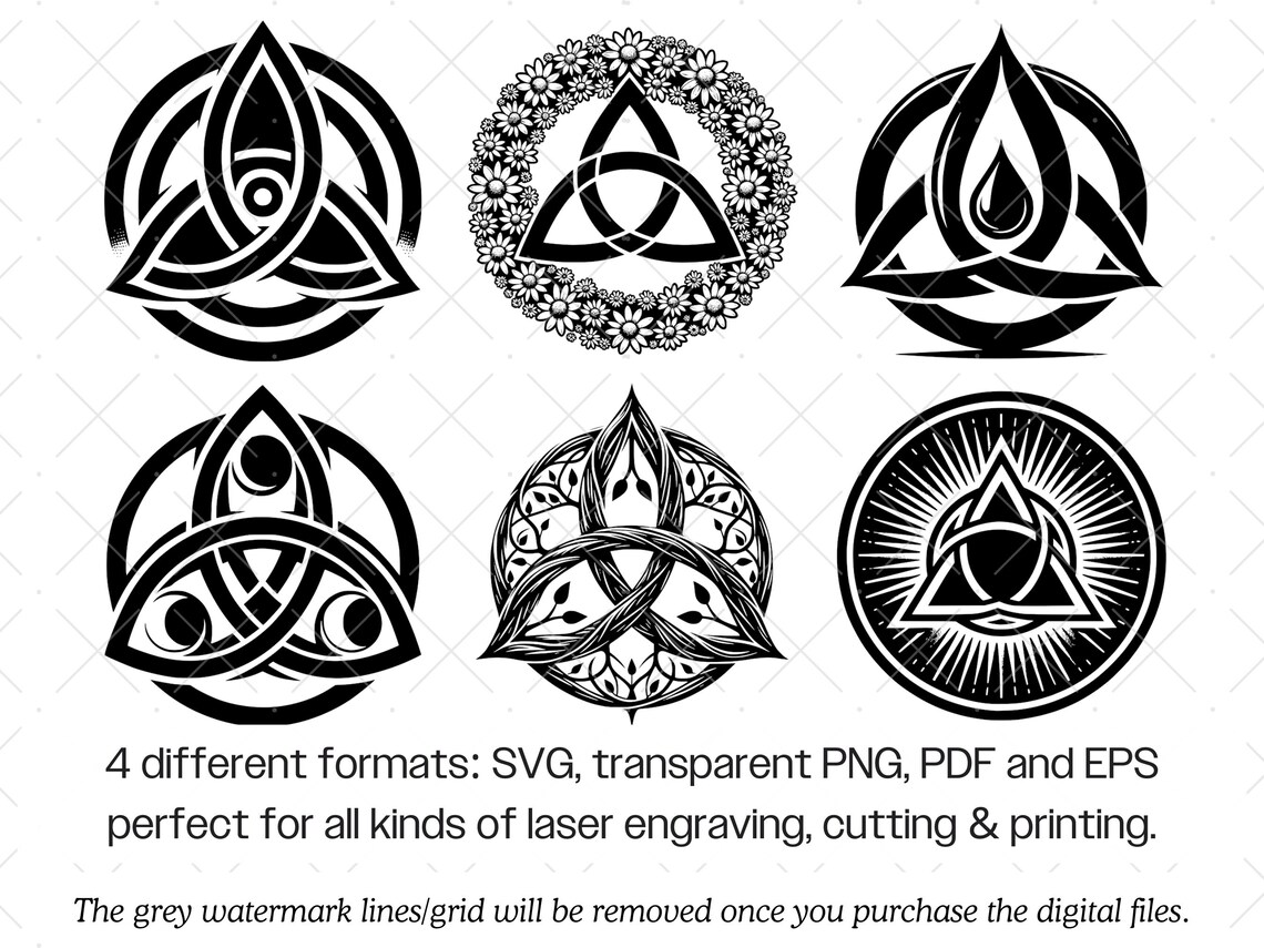 Triquetra SVG Bundle · Celtic Knot Trinity Symbol Irish Pagan Triquetra ...