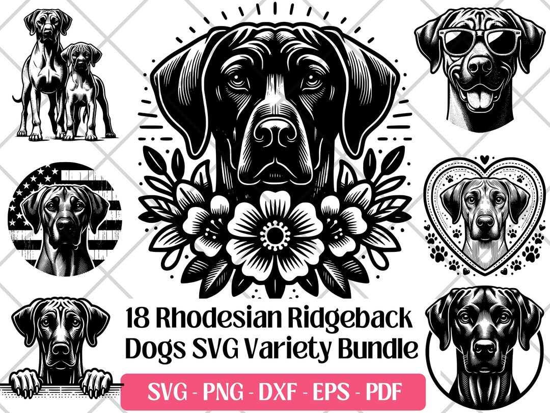 Rhodesian Ridgeback SVG Bundle, Vector PNG DXF Eps,pdf Cutting Laser ...