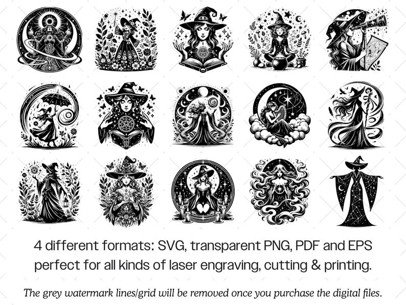 Witch SVG Bundle · Wiccan Pagan Witchcraft Clipart PNG · Cricut Files ...