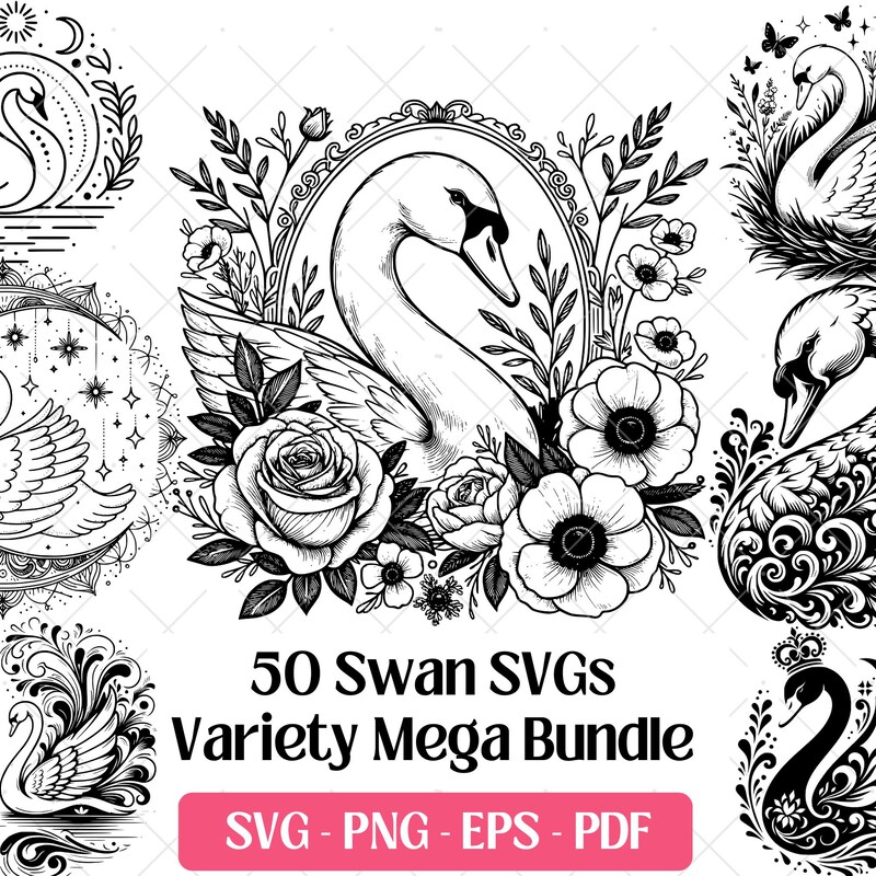 Swan Drawing Abstract - Etsy UK