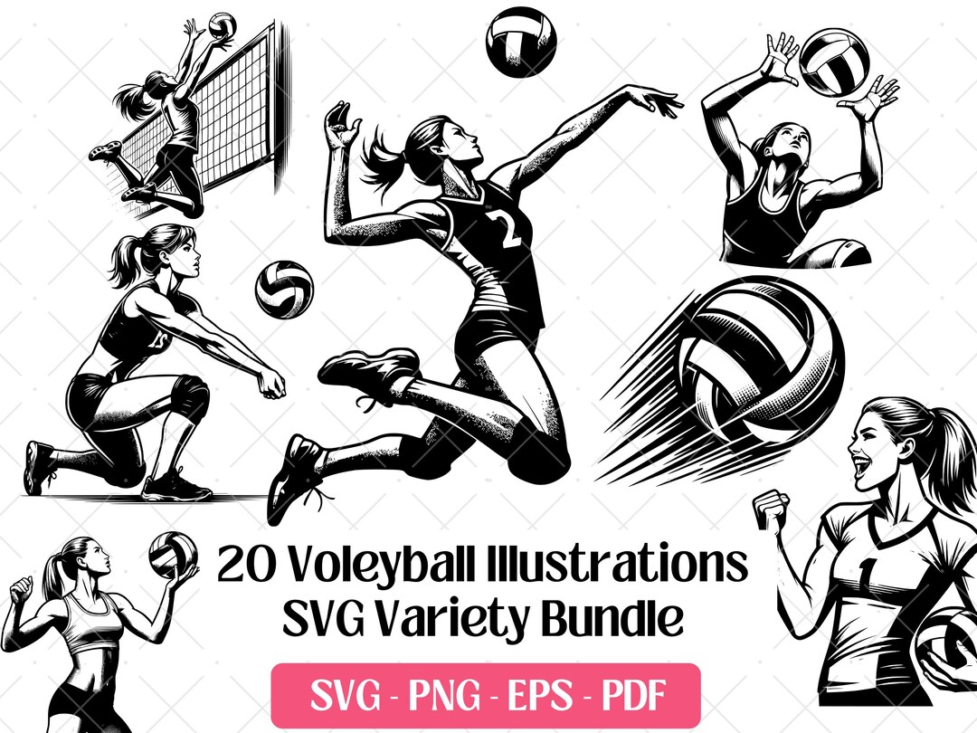 Volleyball SVG Bundle, Cutting Laser Engraving Files Sport Volleyball ...