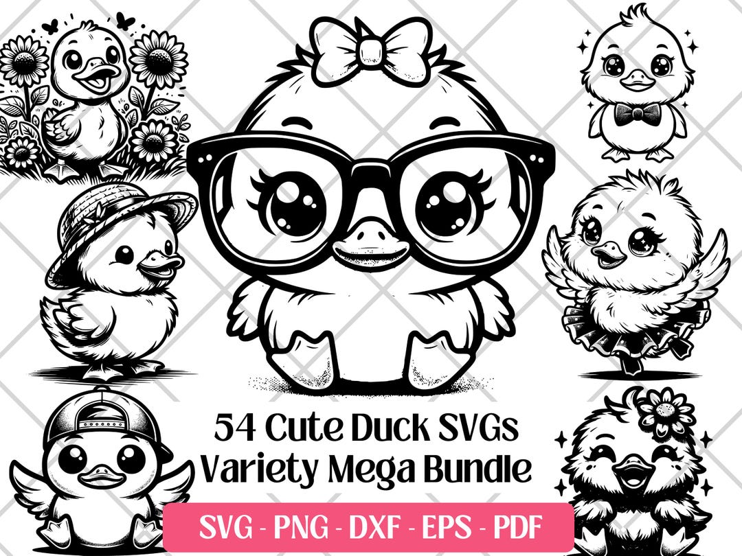 Duck SVG Bundle · Baby Duckling Whimsical Bird Clipart PNG PDF · Cricut ...
