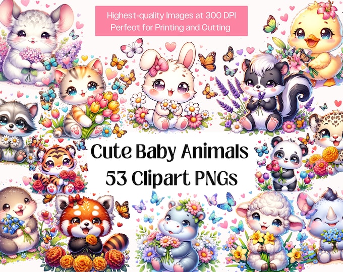 Baby Animals Clipart - Free Commercial Use Cute Clip Art Featuring ...