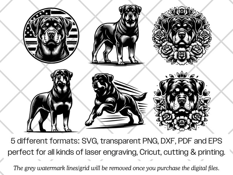 Rottweiler SVG Bundle · Rottie Guard Dog Clipart PNG · Cricut Files - Etsy