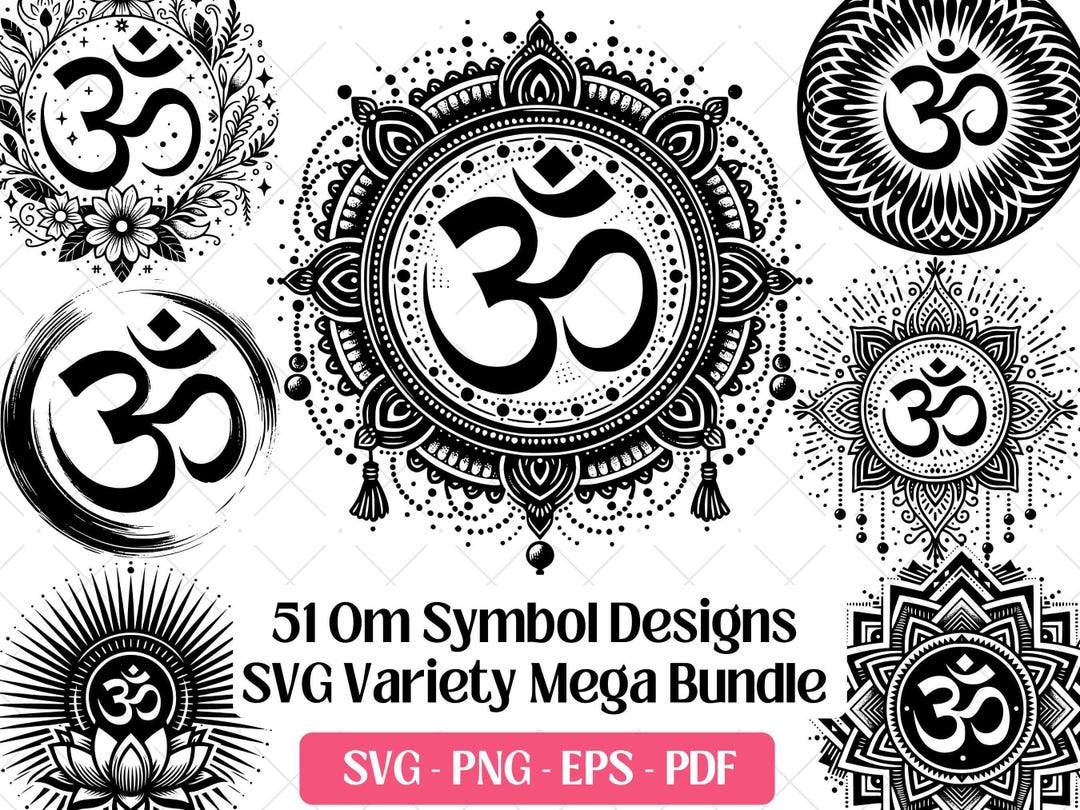 Om Symbol SVG Bundle · Aum Meditation Yoga Clipart PNG · Cricut Files ...