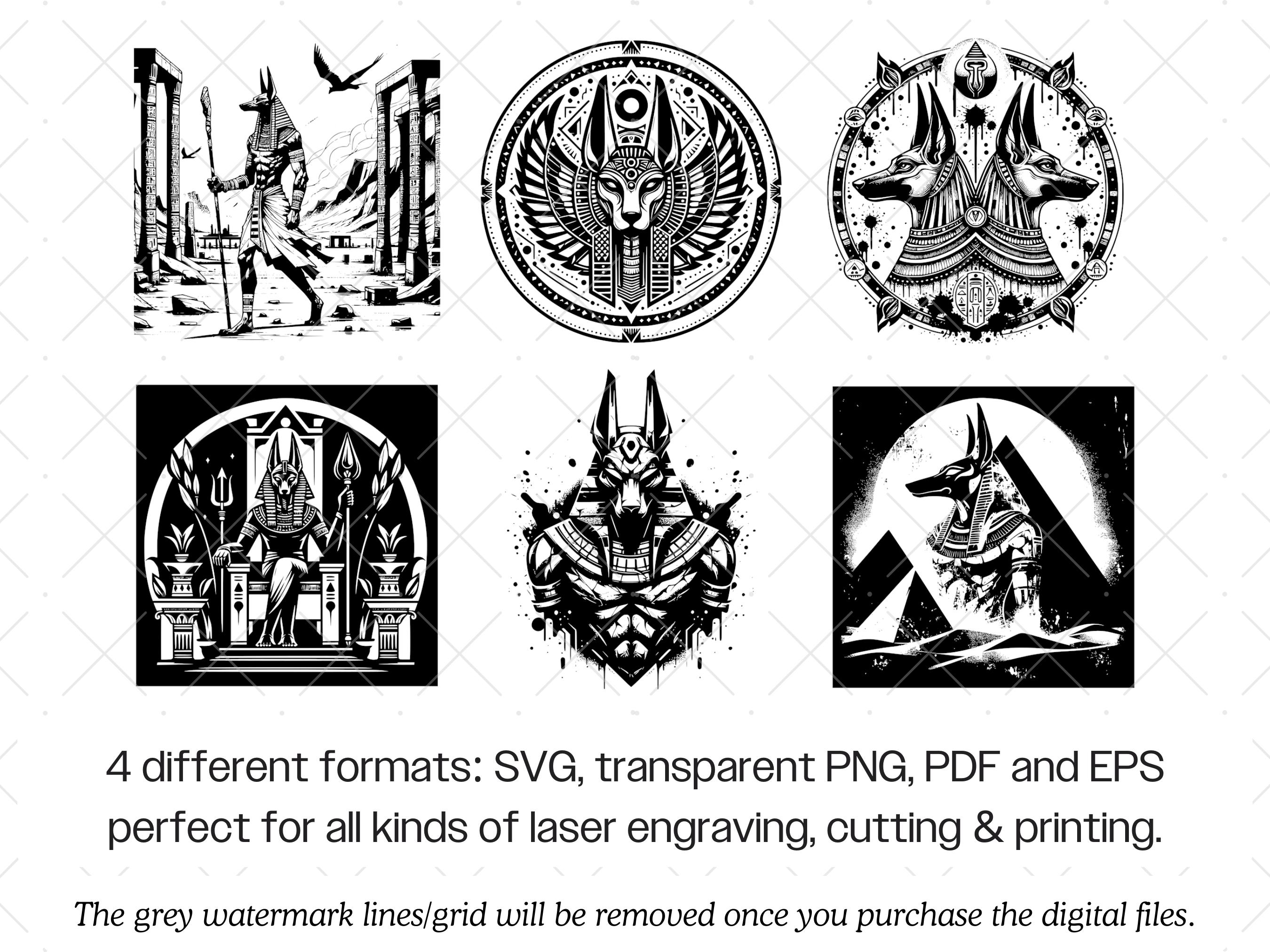 Anubis SVG Bundle Cutting Laser Engraving Files, Egyptian God Mythology ...