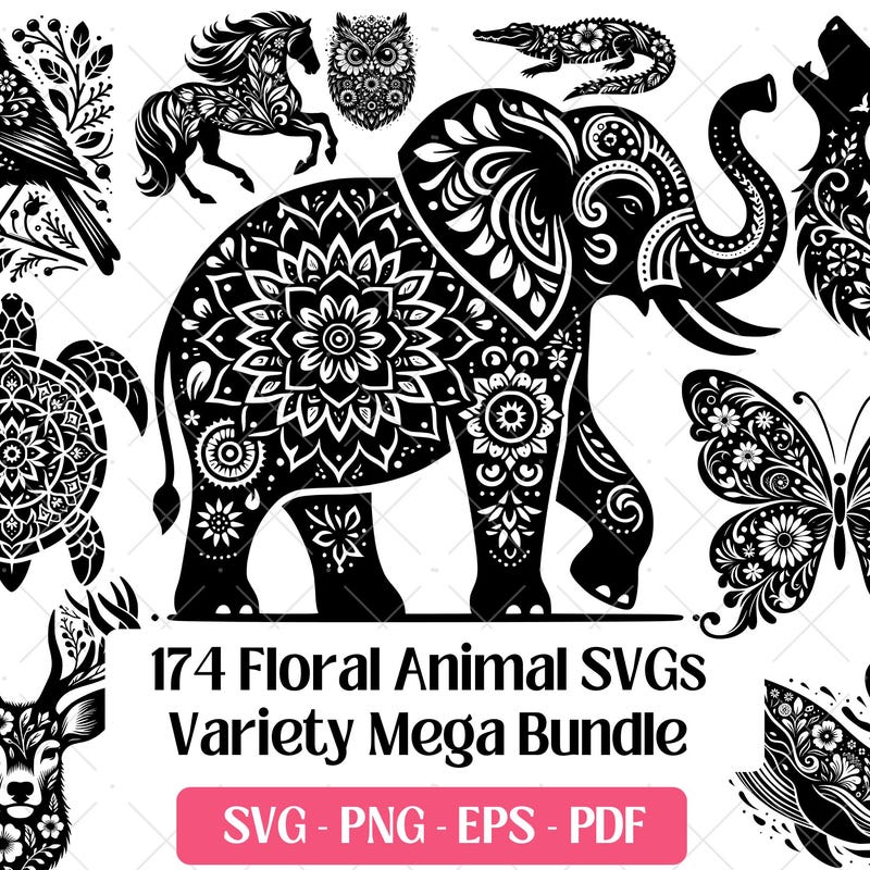 Floral Engraving Silhouette - Etsy