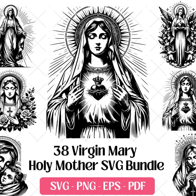 Religious Material With Virgin Mary - Etsy