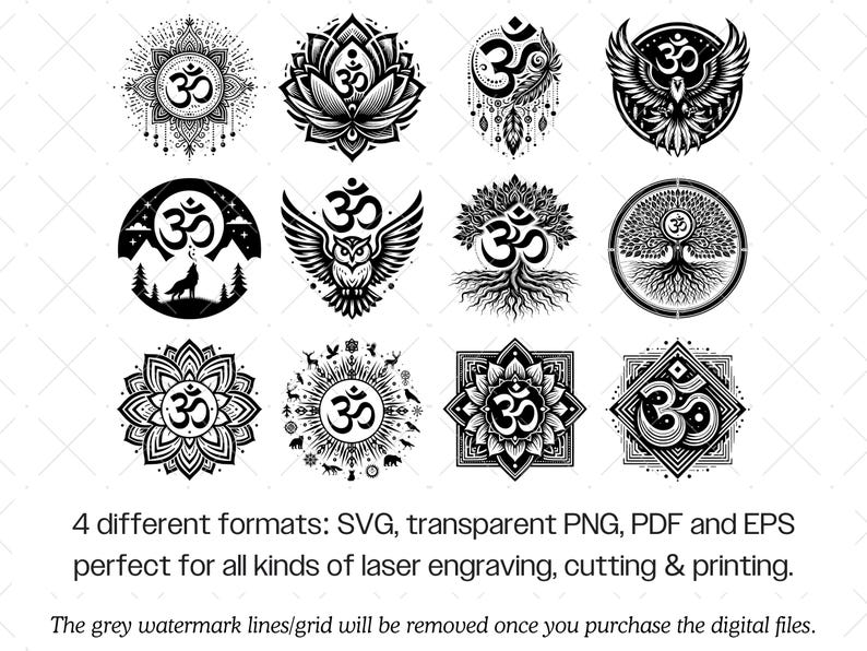 Om Symbol SVG Bundle,cutting Files PNG Eps Pdf Laser Engraving Files ...
