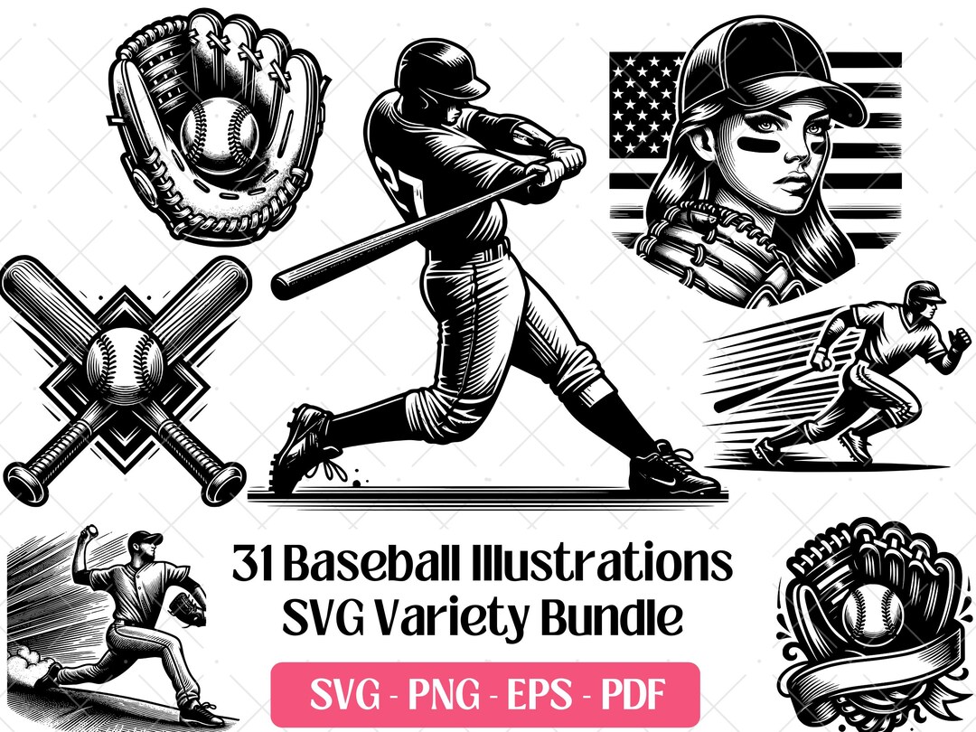 Baseball SVG Bundle · Sport Player Team Pitcher Clipart PNG PDF ...