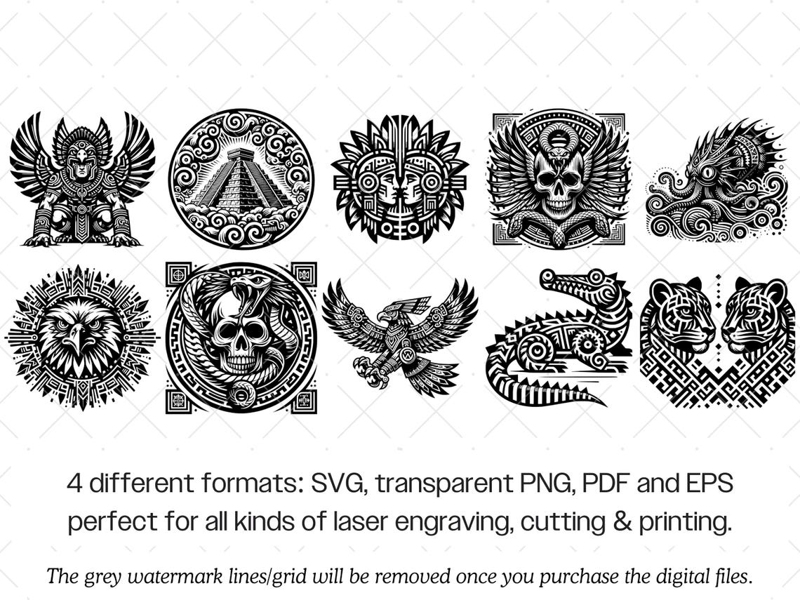 Aztec SVG Bundle, Tribal Native American Clipart Png, Laser Cutting ...