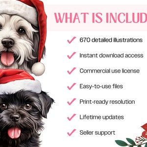 Christmas Dogs, 670 Santa Dogs PNG Clipart Bundle • 111 Breeds ...