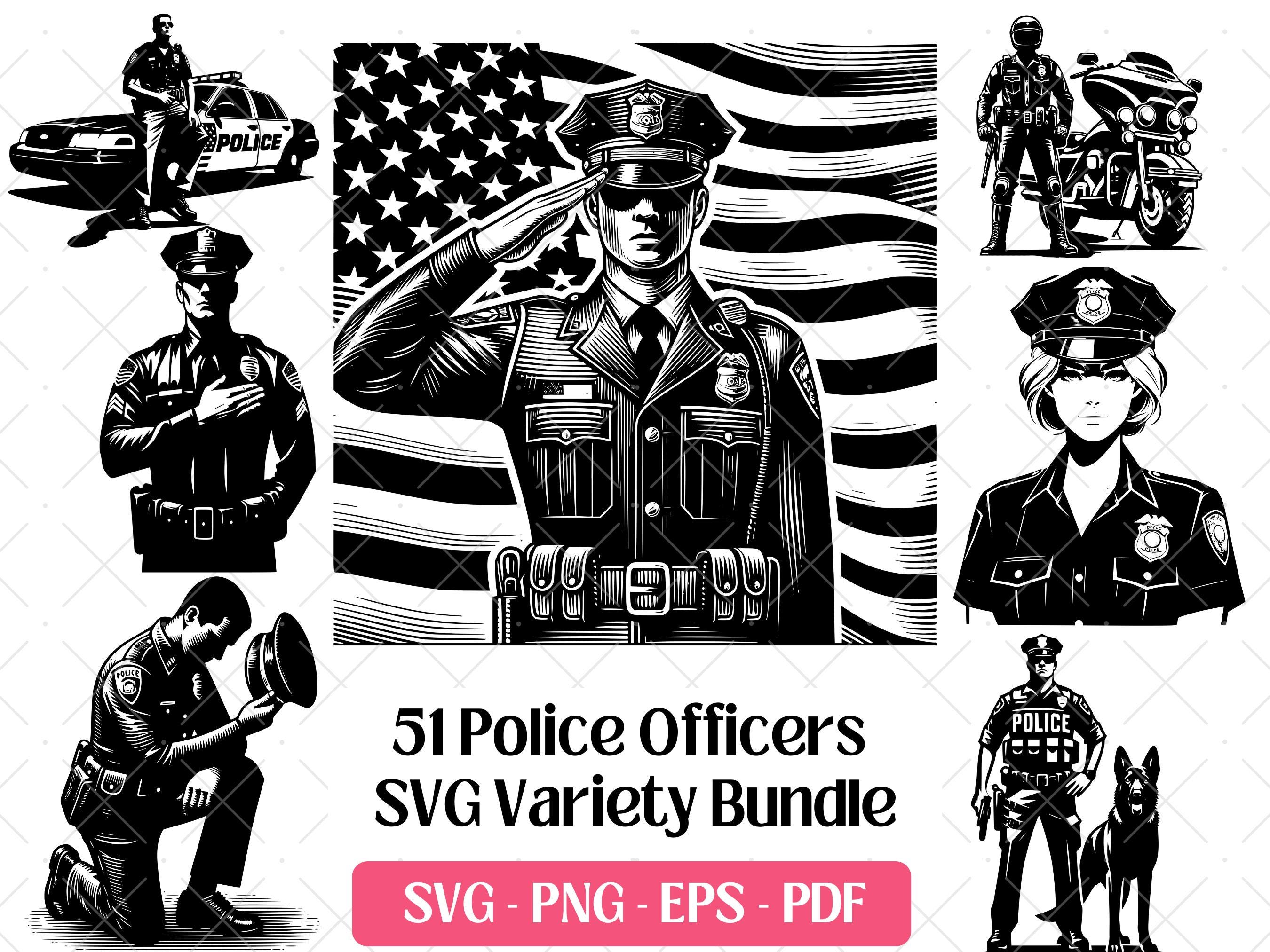 Police Officer SVG Bundle · Law Enforcement LEO Clipart PNG Pdf ...