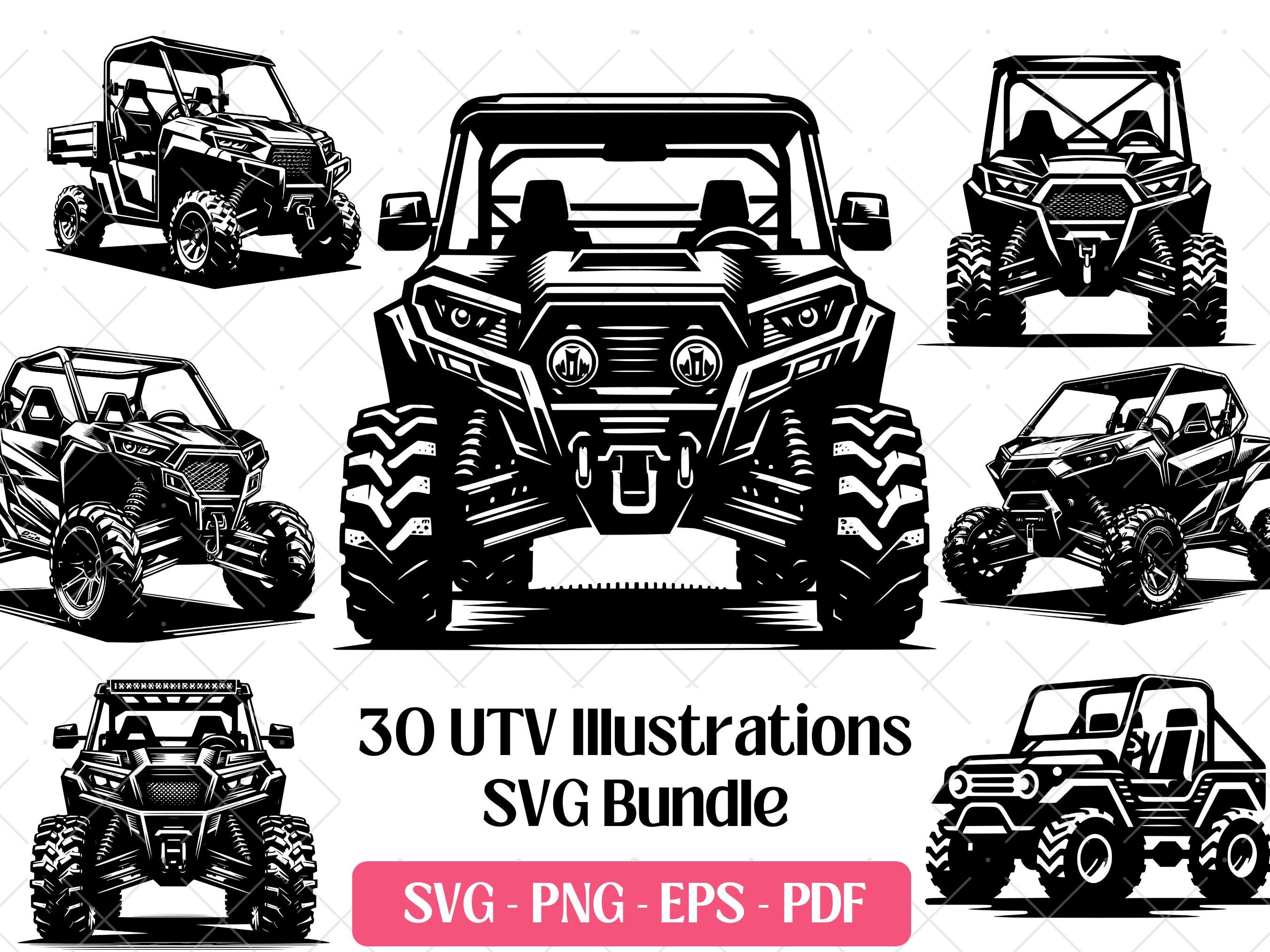 UTV SVG Bundle, Offroad Mud Riding Clipart Png, Laser Cutting Engraving ...