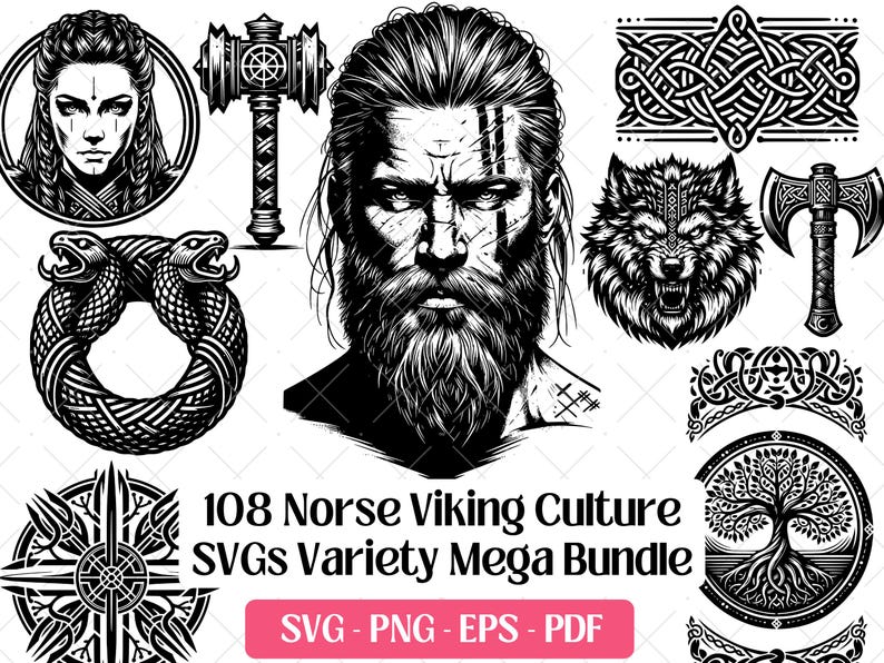 Viking SVG Bundle · Norse Mythology Warrior Scandinavian Rune Viking ...