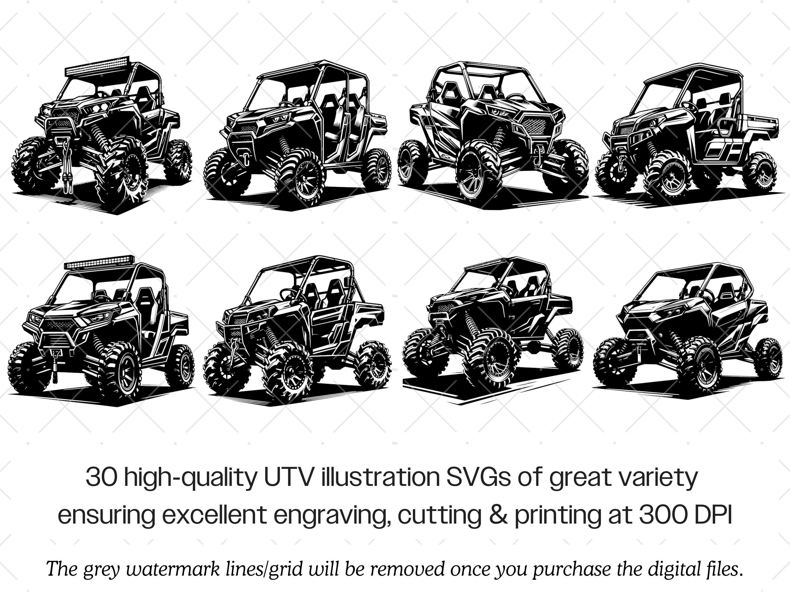 UTV SVG Bundle, Offroad Mud Riding Clipart Png, Laser Cutting Engraving ...