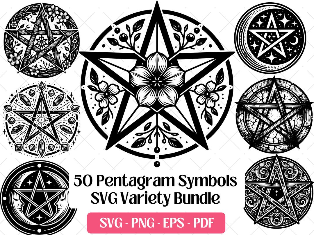 Pentagram SVG Bundle, Cutting Files PNG Eps Pdf Laser Engraving Files ...