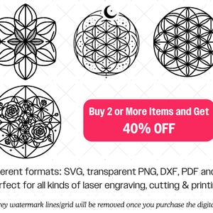 Flower of Life SVG Bundle · Sacred Geometry Clipart PNG PDF · Cricut ...